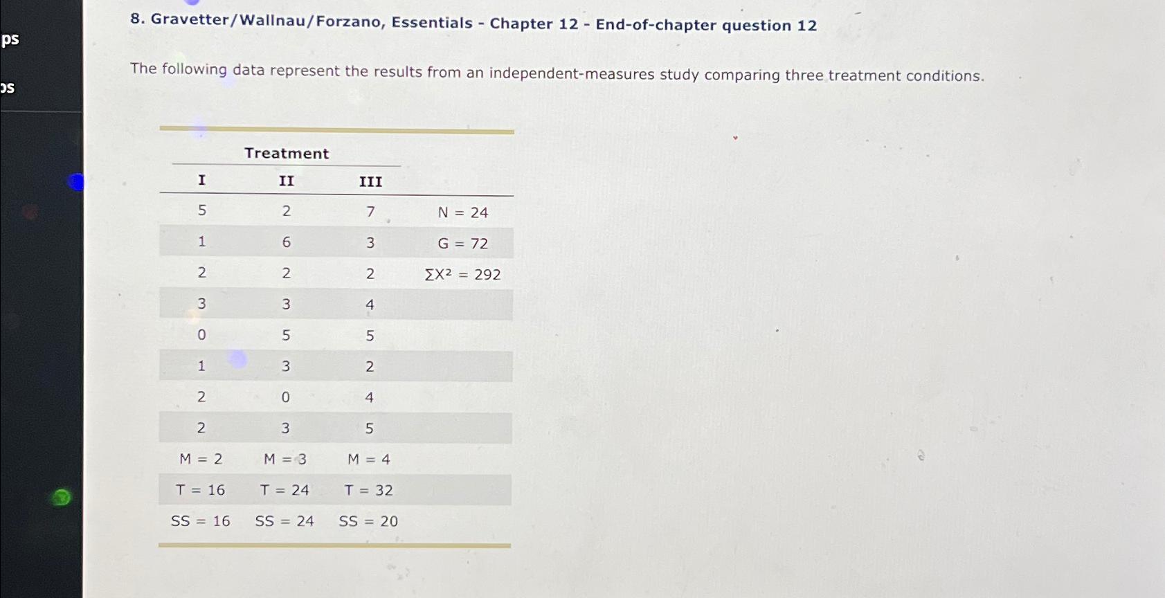 Gravetter/Wallnau/Forzano, Essentials - Chapter | Chegg.com Gravetter/Wallnau/Forzano, Essentials - Chapter | Chegg.com