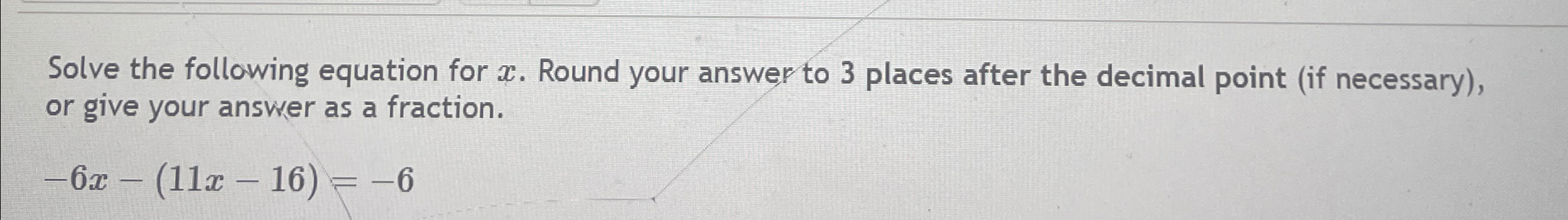 Solved Solve the following equation for x. ﻿Round your | Chegg.com