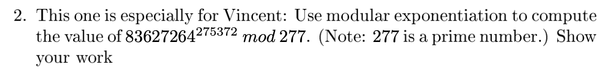 Solved Use modular exponentiation to compute the value of | Chegg.com