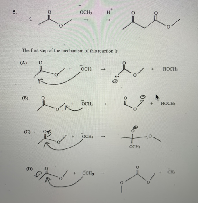 Solved OCH3 The first step of the mechanism of this reaction | Chegg.com