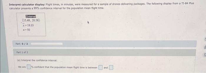 Solved Interpret calculator display: Fight times, in | Chegg.com