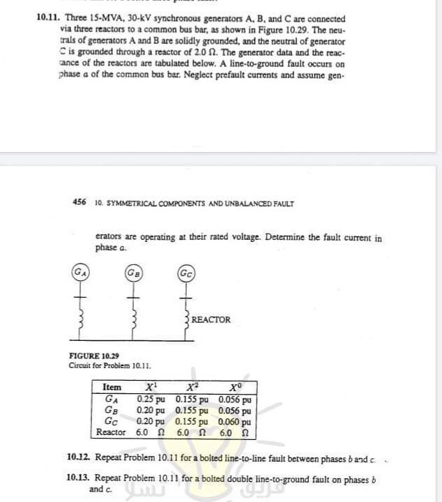 Solved 10.11. Three 15−MVA,30−kV synchronous generators A,B, | Chegg.com