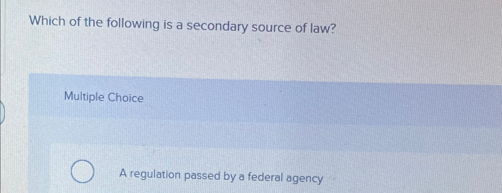 Solved Which of the following is a secondary source of | Chegg.com
