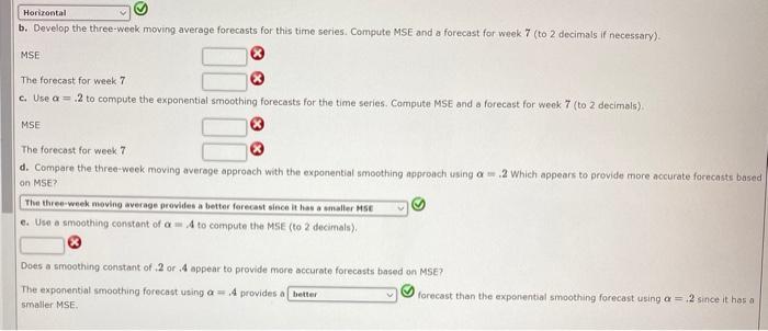 Solved Consider The Following Time Series Data Excel File