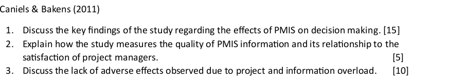 Solved Caniels & Bakens (2011)Discuss the key findings of | Chegg.com