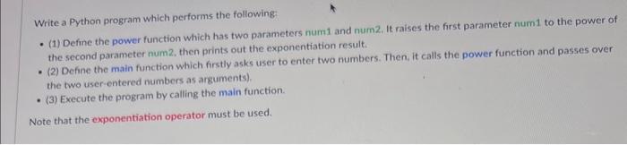 Solved Write a Python program which performs the following- | Chegg.com