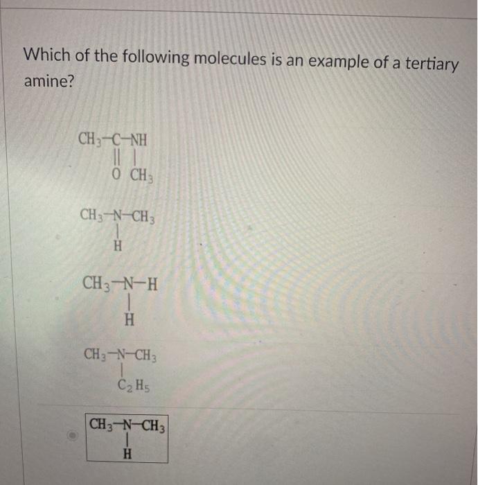 Solved Which of the following molecules is an example of a | Chegg.com