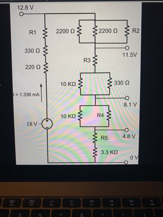 Solved 12.8V 2200 Ωξ ξ2200 Ω ξ R2 330 Ω & 11.5V 233 Λ 220 Ωξ | Chegg.com