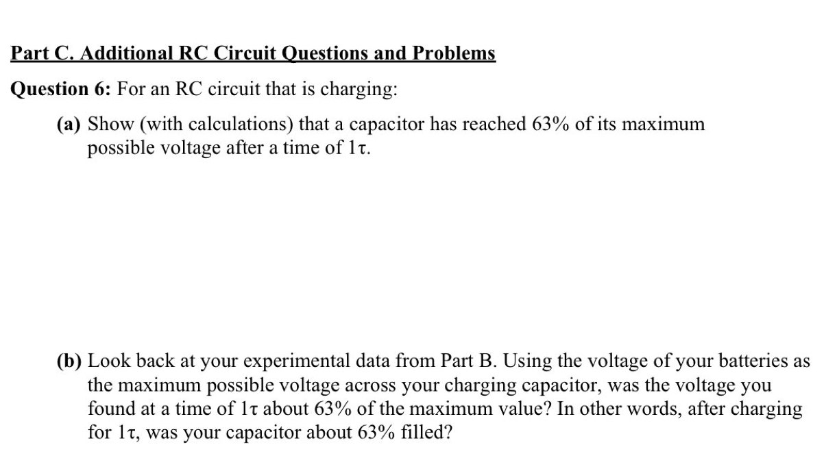 Solved (b) ﻿Look back at your experimental data from Part B. | Chegg.com