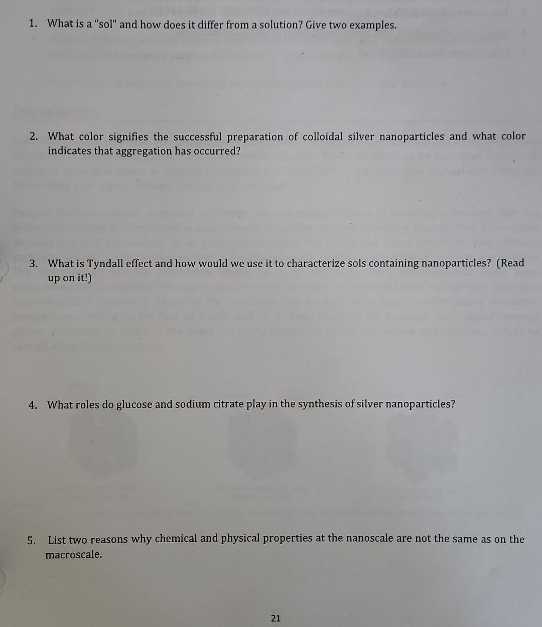 Solved 1. What is a "sol" and how does it differ from a | Chegg.com