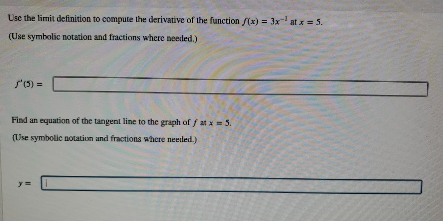 Solved Use the limit definition to compute the derivative of | Chegg.com