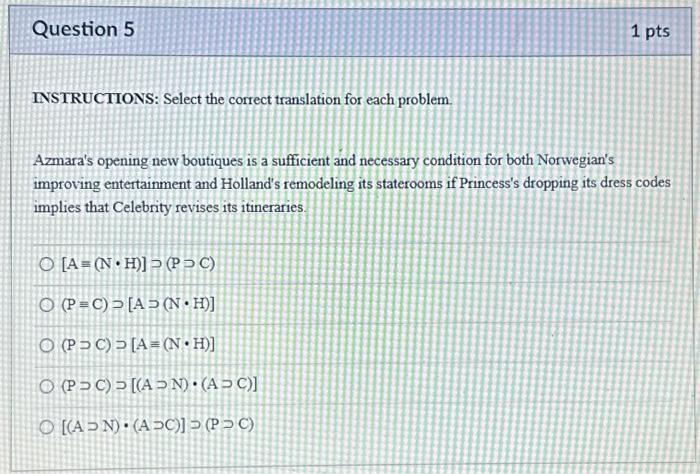 INSTRUCIIONS: Select the correct translation for each | Chegg.com