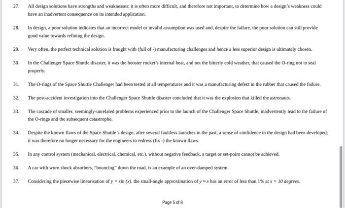 Solved 27. All design solutions have strengths and | Chegg.com