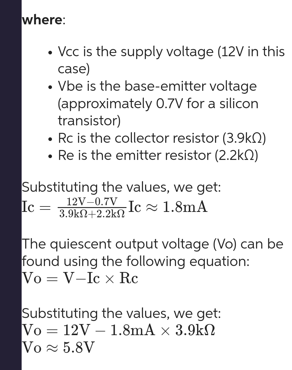 Solved where: - Vcc is the supply voltage (12V in this case) | Chegg.com