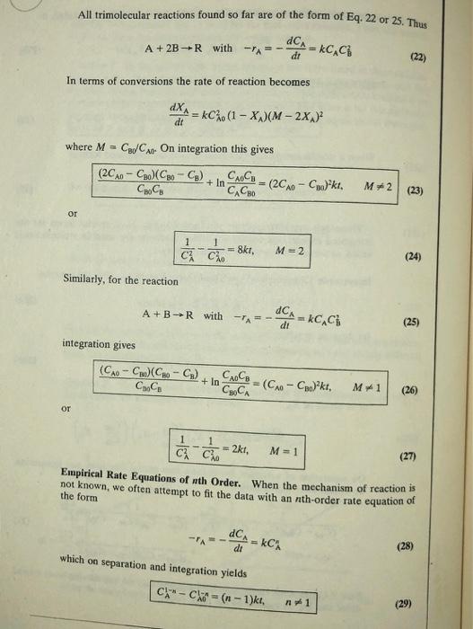 Solved Irreversible Trimolecular-Type Third-Order Reactions. | Chegg.com