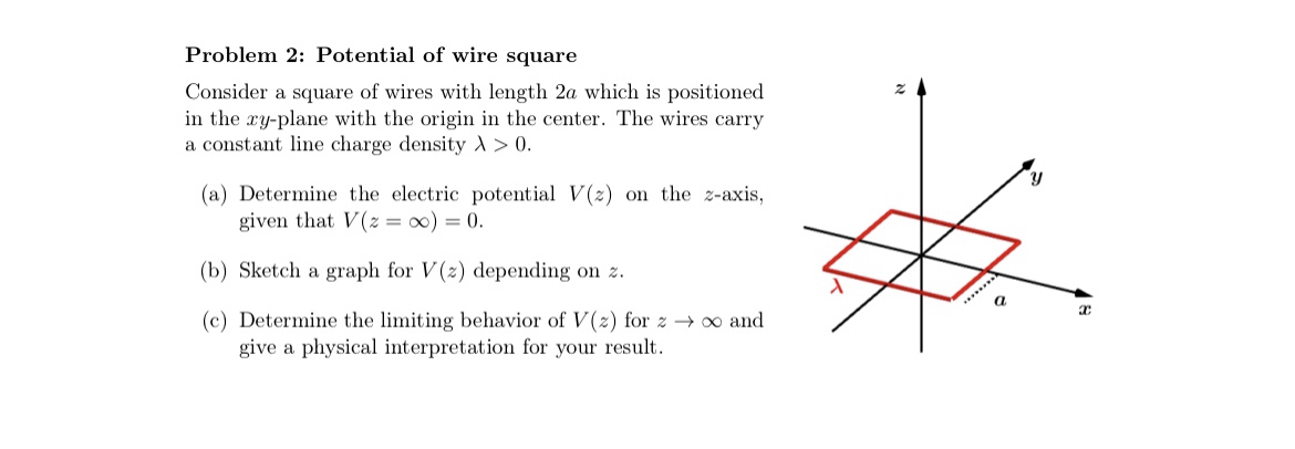 Solved Problem 2: Potential of wire squareConsider a square | Chegg.com