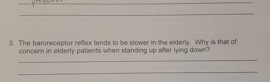 Solved The baroreceptor reflex tends to be slower in the | Chegg.com