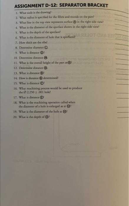 Solved ASSIGNMENT D-12: SEPARATOR BRACKET 1. What scale is | Chegg.com
