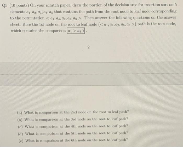 Solved Q5 (10 points) On your scratch paper, draw the | Chegg.com