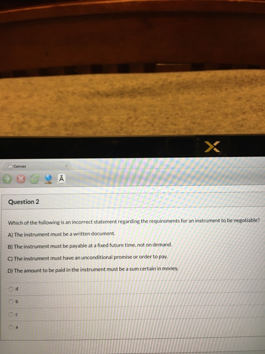 Solved A Canvas Question 2 Which Of The Following Is An