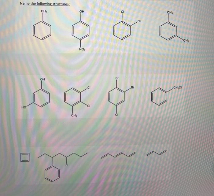 Solved Name the following structures: | Chegg.com