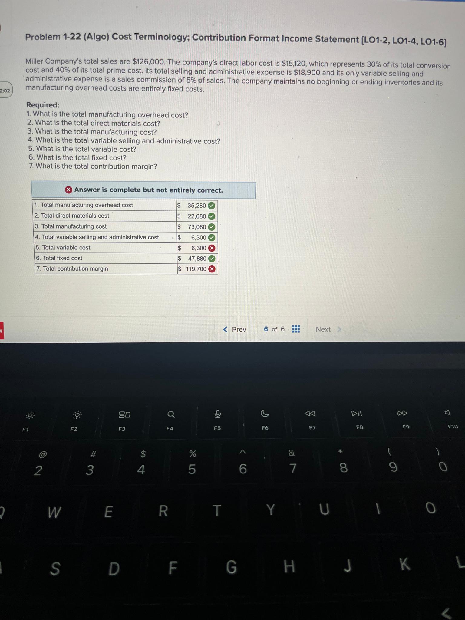 Solved Problem 1-22 (Algo) ﻿Cost Terminology; Contribution | Chegg.com