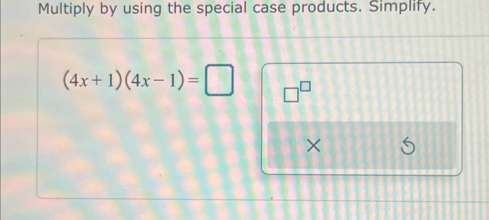 Solved Multiply by using the special case products. | Chegg.com