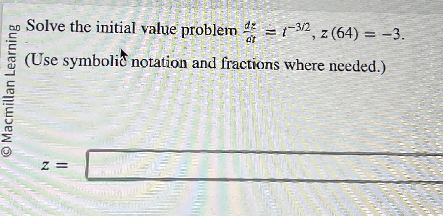 Solved Solve the initial value problem | Chegg.com