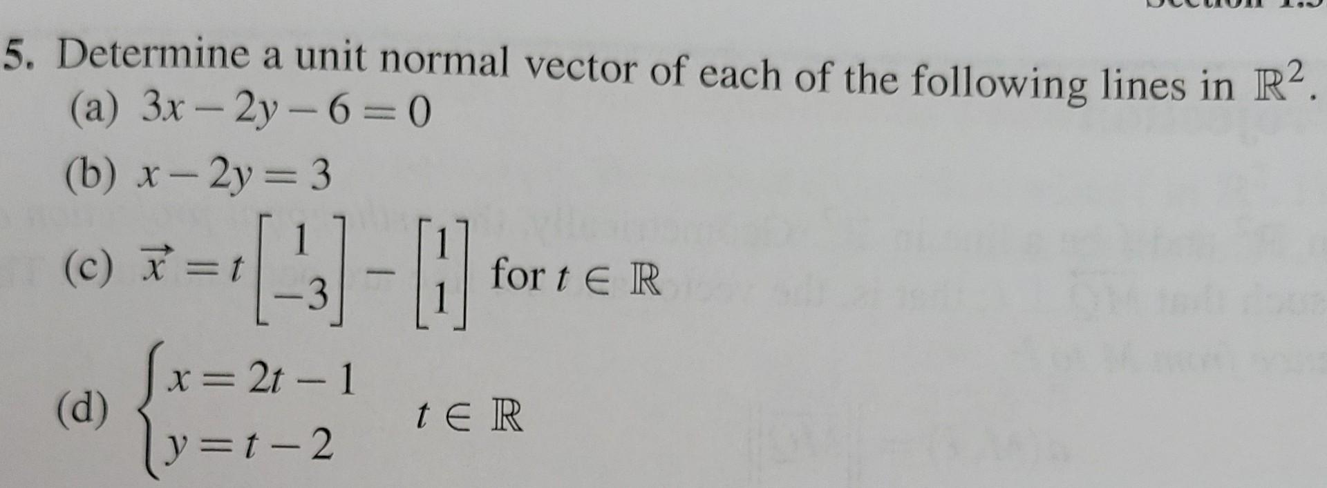 Solved 6. Determine a unit normal vector of each of the | Chegg.com