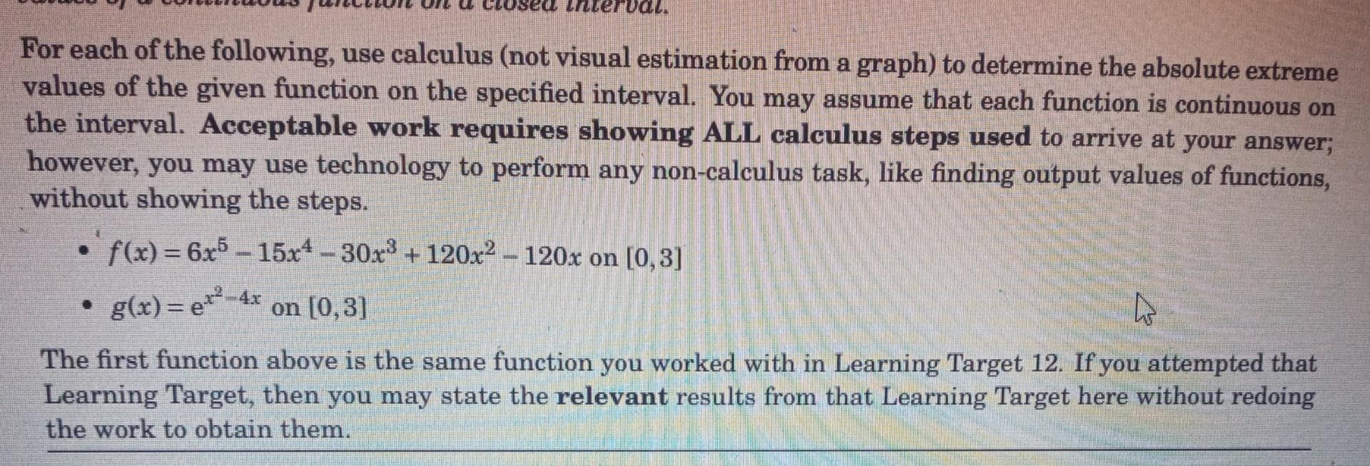 Solved For each of the following, use calculus (not visual | Chegg.com
