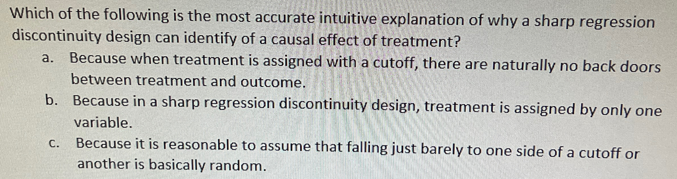 Solved Which Of The Following Is The Most Accurate Intuitive