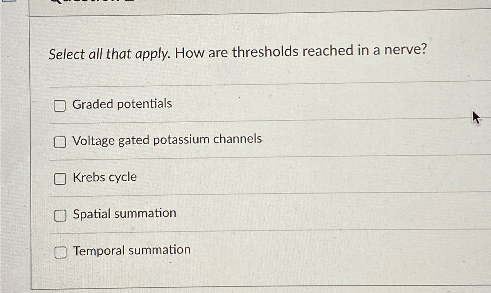 Solved Select all that apply. How are thresholds reached in | Chegg.com