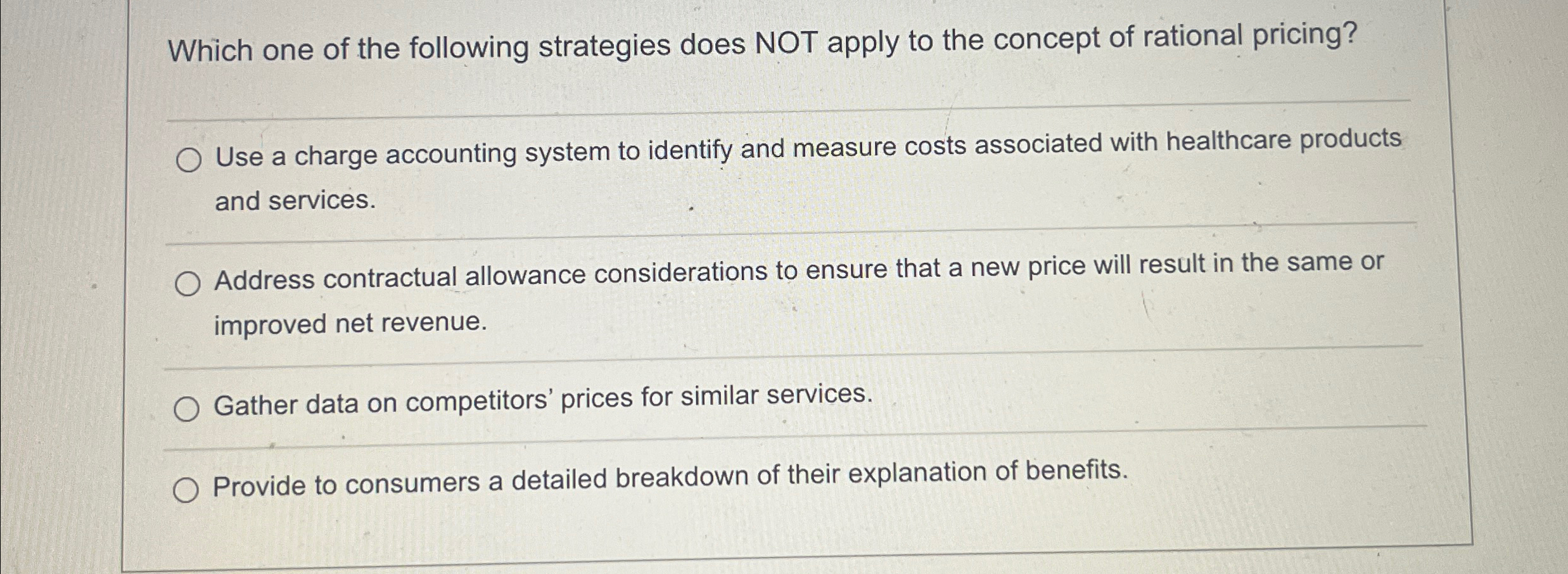 Solved Which one of the following strategies does NOT apply | Chegg.com