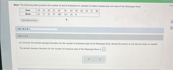 Solved (a) Compute the sample standard deviation for the | Chegg.com