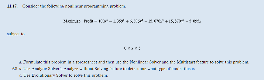 Solved 11.17. ﻿Consider the following nonlinear programming | Chegg.com