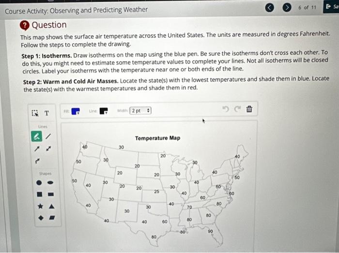 Course Activity: Observing and Predicting Weather ? | Chegg.com
