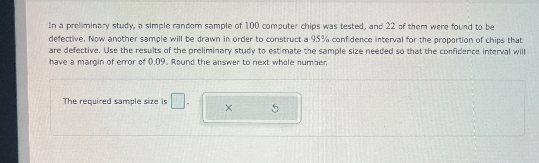 Solved In a preliminary study, a simple random sample of 100 | Chegg.com
