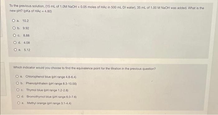 Solved Acetic acid (HAC) solution was prepared by dissolving | Chegg.com