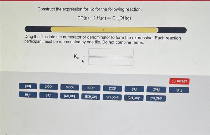 Solved Construct the expression for Kc for the following | Chegg.com