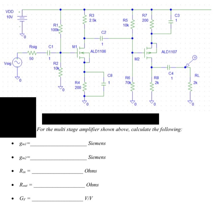 model ALD1106 NMOS(Level=2 Gamma=0 Delta=0 Eta=0 | Chegg.com