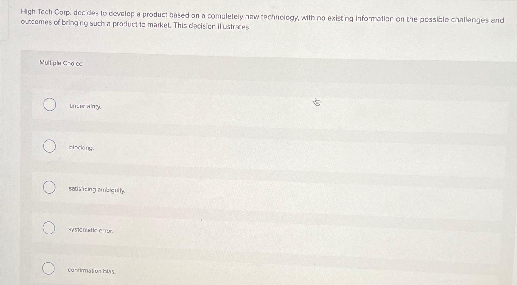 Solved High Tech Corp. decides to develop a product based on | Chegg.com