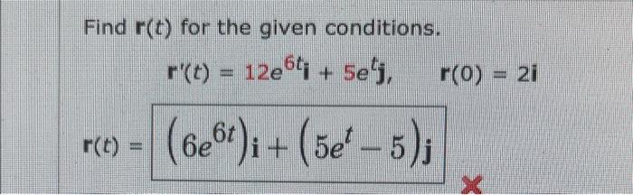 [Solved]: Find the following for the given equation. r(t)=e