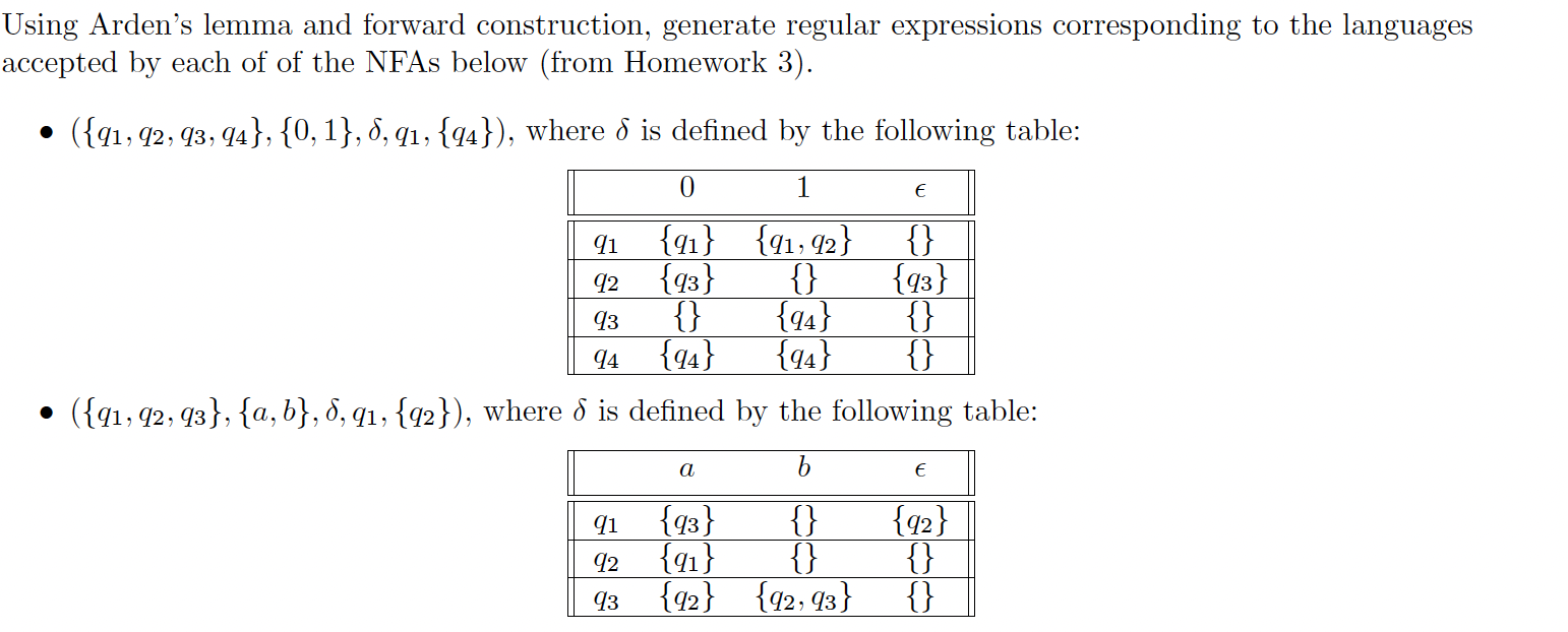 Solved Using Arden's lemma and forward construction, | Chegg.com
