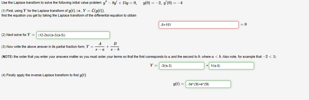 Solved Use the Laplace transform to solve the following | Chegg.com