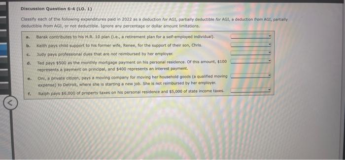 Solved Tax Drill - Difference Between Deductions For and | Chegg.com