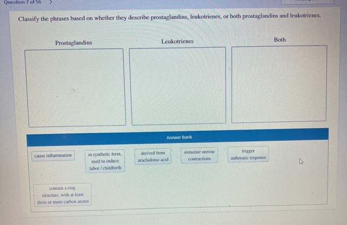 Solved Question 7 of 56 Classify the phrases based on | Chegg.com