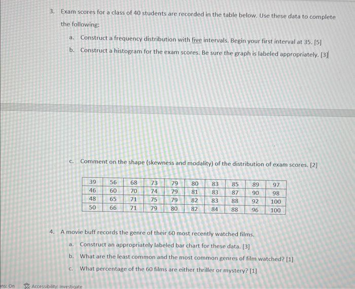 Solved 1. Classify each of the following as nominal, | Chegg.com