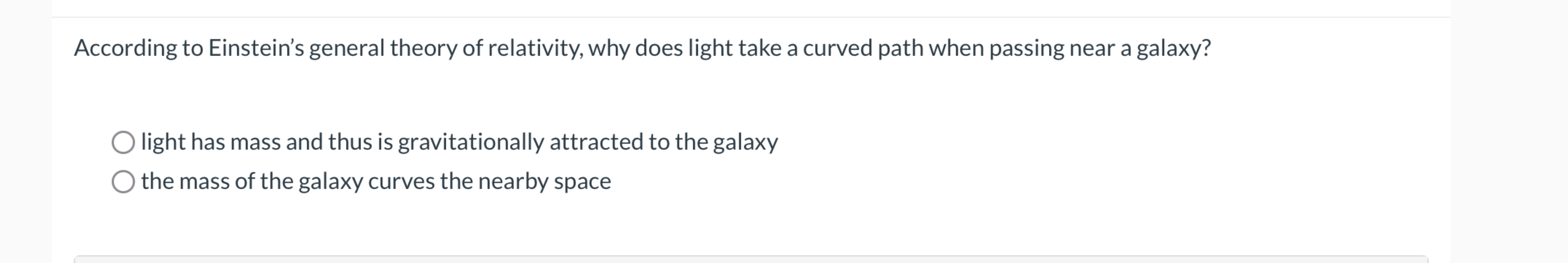 Solved According to Einstein's general theory of relativity, | Chegg.com