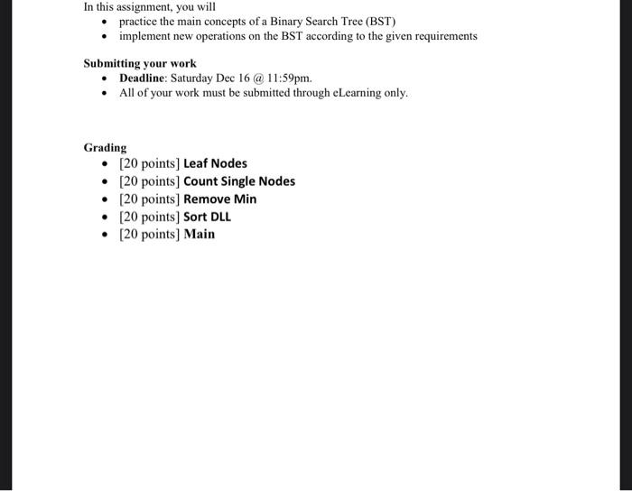 Solved Exercises (20 points) Ex1. Leaf Nodes Write an | Chegg.com