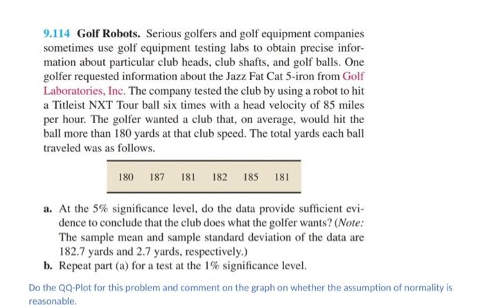 Solved 9.114 Golf Robots. Serious golfers and golf equipment | Chegg.com